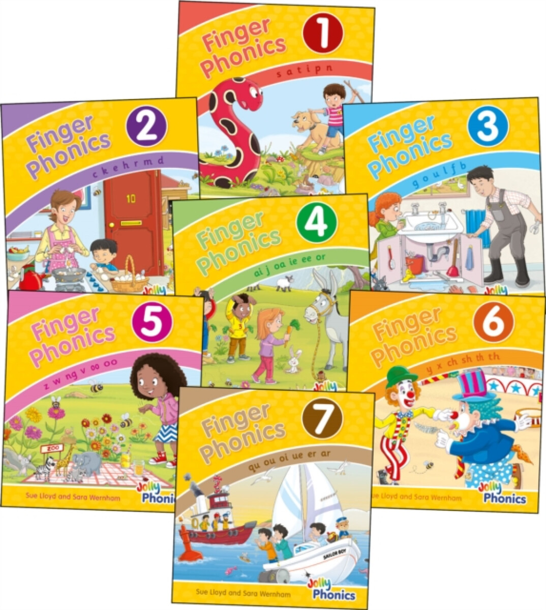 Finger Phonics Books 1-7 - Sara Wernham,Sue Lloyd | Knihy Dobrovský