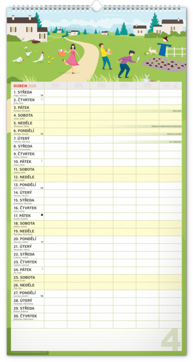 Kalendář 2026 nástěnný: Rodinný, plánovací XXL, 33 x 64 cm | Knihy ...