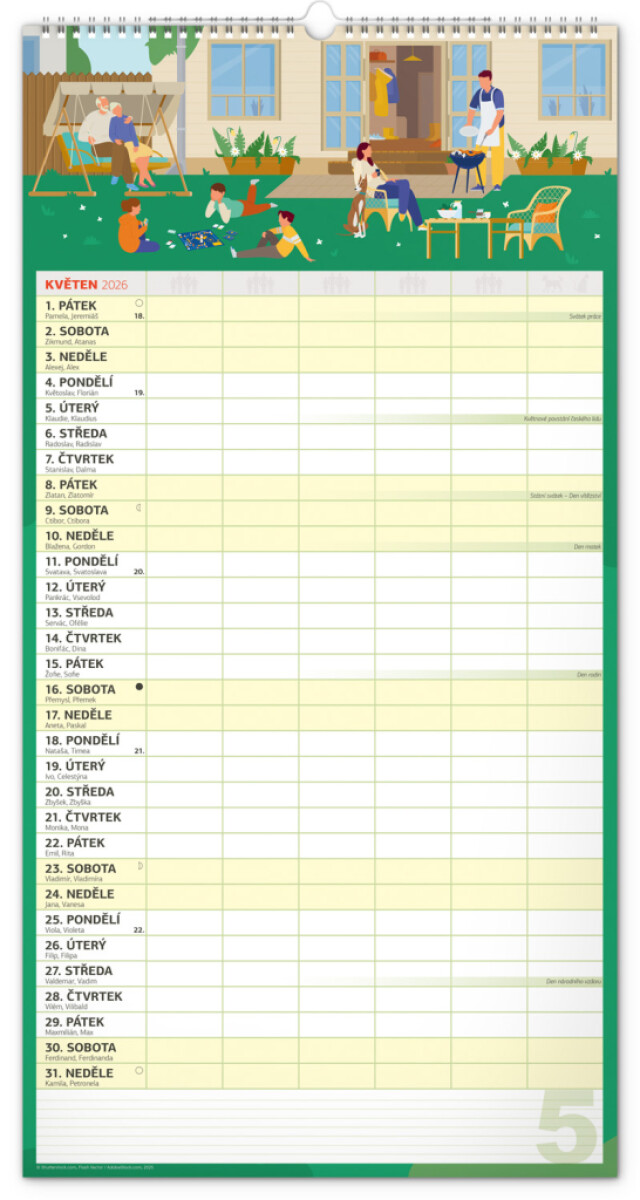 Kalendář 2026 nástěnný: Rodinný, plánovací XXL, 33 x 64 cm | Knihy ...