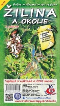 Ručne maľovaná mapa regiónu Žilina a okolie | Knihy Dobrovský